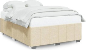 Rám postele bez matrace krémový 140 x 190 cm textil 3284837