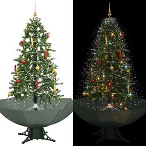 Sněžící vánoční stromeček s deštníkovým stojanem zelený 170 cm,  284335 HangarStore.cz