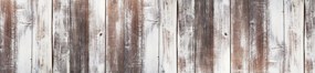 DIMEX | Fototapeta do kuchyně Stíraná dřevěná prkna KI-260-292 | 260 x 60 cm | hnědá, bílá
