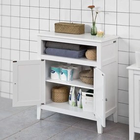 Sobuy FRG204-W Koupelnová komoda Koupelnová skříňka Příborník předsíňka Koupelnový nábytek Bílá 69x80x33cm