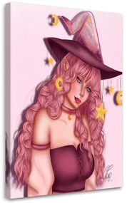 Gario Obraz na plátně Růžová čarodějnice - Crislainy Reis Silva Rozměry: 40 x 60 cm