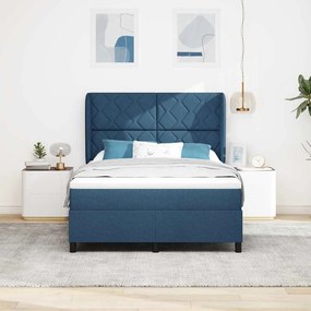 Postel s boxspringem s čelo Modrá 160 x 200 cm textil 3340640