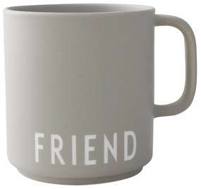 DESIGN LETTERS Porcelánový hrnek Grey Friend 300 ml, šedá barva, porcelán