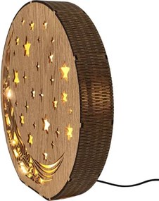Dřevěná LED stolní lampa Měsíc a hvězdy – Noční lampa| SENTOP LED0612
