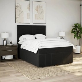 Box spring postel s matrací černá 160x200 cm textil 3291721