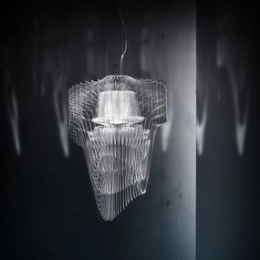 Slamp Aria L transparent, závěsný světelný objekt od Zaha Hadid, 4x E27 + 11W LED, délka 115cm