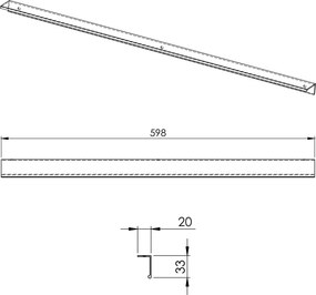 Elita Look, rukojeť pro skříňku 60 cm 1 ks, černá matná, ELT-167515
