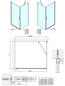 Polysan ZOOM LINE čtvercový sprchový kout 900x900mm L/P varianta ZL1290ZL3290