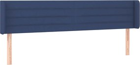 Čelo postele s LED modré 183 x 16 x 78/88 cm textil 3123396