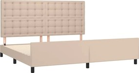 Rám postele s čelem cappuccino 200x200 cm umělá kůže 3125596