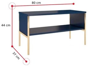 Expedo Konferenční stolek STEP, 80x44x37, modrá/zlatá