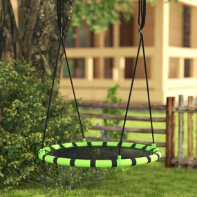 AIYAPLAY Hnízdová houpačka Ø100 cm - Nastavitelná houpačka do zahrady s nosností až 150 kg - Odolná a voděodolná dětská houpačka pro venkovní a vnitř…