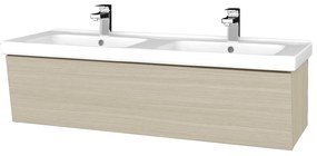 Dřevojas Koupelnová skříň INVENCE SZZ 125 (dvojumyvadlo Harmonia) Varianta: L01 Bílá vysoký lesk / D01 Beton