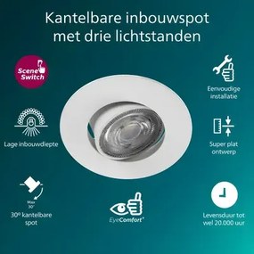 Philips Cilantro Step bílá, 3 ks / LED bodové svítidlo / 500lm / 2700K