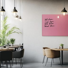 Růžová perlová skleněná magnetická tabule do restaurace Smatab® - 100 × 150 cm