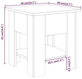 Konferenční stolek černý 40 x 40 x 42 cm kompozitní dřevo - Default Title