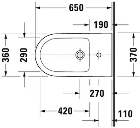 Duravit D-Neo - Stojící bidet 370 x 650 mm, bílá 2294100000