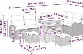 vidaXL Sada zahradních pohovek s polštářem 9 pcs Béžová a krémová [3364366]