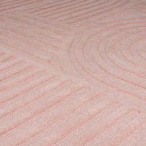 Růžový vlněný koberec Flair Rugs Zen Garden, 120 x 170 cm