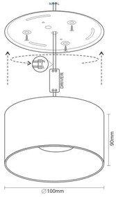 LED Bodové svítidlo LED/16W/230V 4000K pr. 10 cm černá