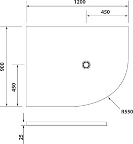 Polysan FLEXIA 120 x 90 x 2,5 cm 91371 sprchová vanička s možností úpravy rozměru levá