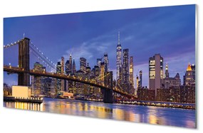 akrylový obraz Bridge sunset panorama 100x50 cm