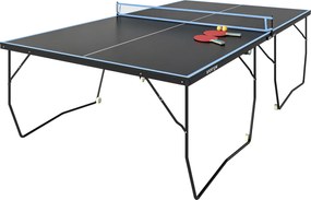 SPORTNOW venkovní stůl na stolní tenis, skládací stůl na stolní tenis se síťkou, kolečky, 2 pálkami na stolní tenis a 3 míčky, ocel, černý, 274 x 152…