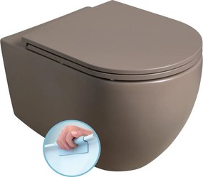 Isvea Isvea, INFINITY závěsná WC mísa, Rimless, 36,5x53cm, taupe, 10NF02005-2H