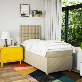 Box spring postel s matrací krémová 80 x 200 cm textil 3293426