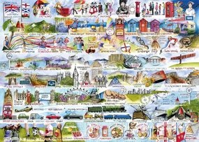 GIBSONS Puzzle Symboly Velké Británie / 1000 dílků / 68 x 49 cm