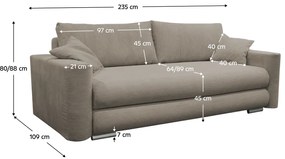 Kondela Rozkládací pohovka, šedohnědá Taupe, ROSELYN