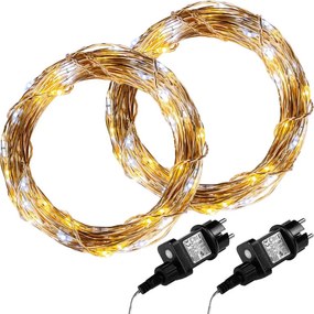 VOLTRONIC 68034 Sada 2 kusů světelných drátů - 50 LED, teple/studeně bílá
