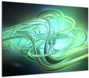 Obraz zelené abstrakce (70x50 cm)