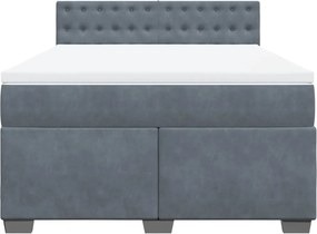 Box spring postel s matrací tmavě šedý 140 x 190 cm samet 3288619