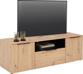 XXXLutz NÍZKÁ KOMODA, černá, barvy dubu, 160/51,7/50 cm Xora - Černé komody - 001416000304