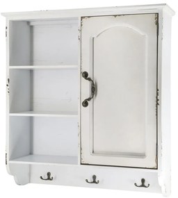 Krémová antik nástěnná dřevěná skříňka s dvířky Chantal - 56*19*61 cm