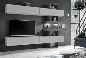 Casarredo - Komfort nábytek Obývací stěna, sestava TALPA s LED osvětlením, perla grey/dub grafit