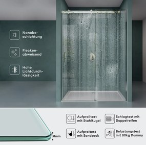 design sprchové posuvné dveře TERAMO 4 - CHROM 100-150cm Velikost: 110