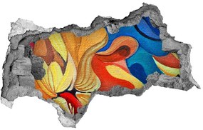 Wallmuralia Díra 3D fototapeta nálepka Abstraktní květina 95x73 cm