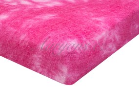 Aaryans Batikované prostěradlo froté růžové Rozměry: 180x200 cm