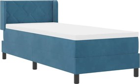 Postel s boxspringem s čelo Tmavě modrá 200 x 80 cm samet 3341496