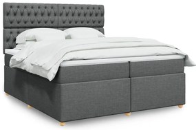 Box spring postel s matrací tmavě šedá 200x200 cm textil 3293695