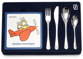Nerezový dětský příbor ve stříbrné barvě 4 ks Miffy – Zilverstad
