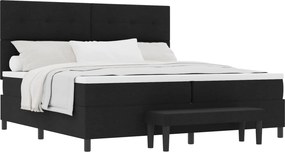 Postel s boxspringem s čelo Černá 200 x 200 cm textil 3344095