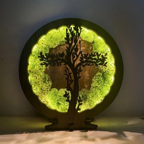 Li-Go "Kříž v mechu" lampa 20x22cm provedení povrchu: dub světlý