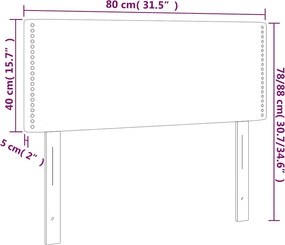 Čelo postele s LED tmavě šedé 80 x 5 x 78/88 cm textil 3121447
