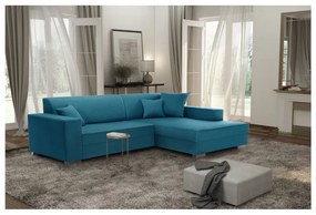 Světle tyrkysová rozkládací pohovka s úložným prostorem INTERIEUR DE FAMILLE PARIS Perle, pravý roh
