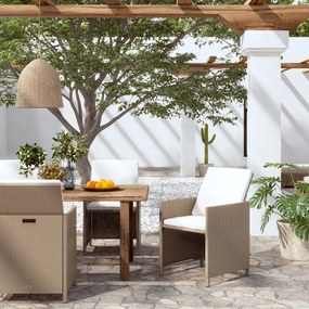Zahradní jídelní židle s poduškami 4 ks béžové polyratan,  316804