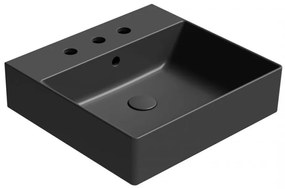 GSI KUBE X keramické umyvadlo 50x47cm, 3 otvory, černá mat 9430326