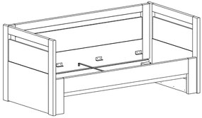 BMB Postel Tandem ORTHO s vysokými čely - masivní buk Moření: Bordó, Provedení: oblé, Rozměr: 90/180 x 200 cm